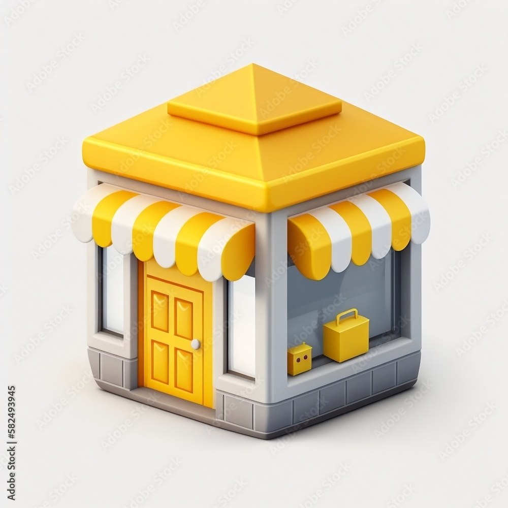 shop icon in 3d, cute renders, emojis style, smooth, clean style ...