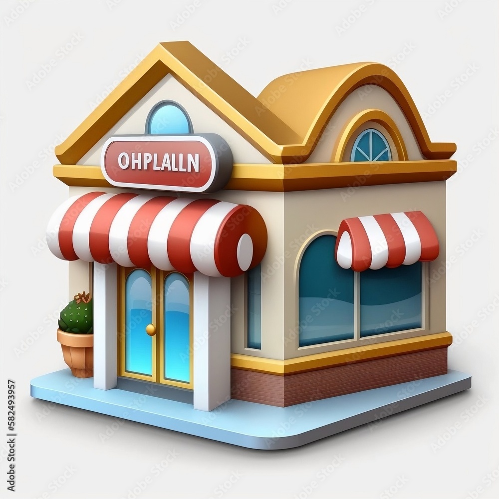 shop icon in 3d, cute renders, emojis style, smooth, clean style ...