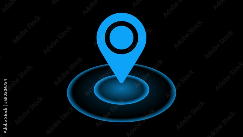 Animated location marker on transparent background with alpha channel ...