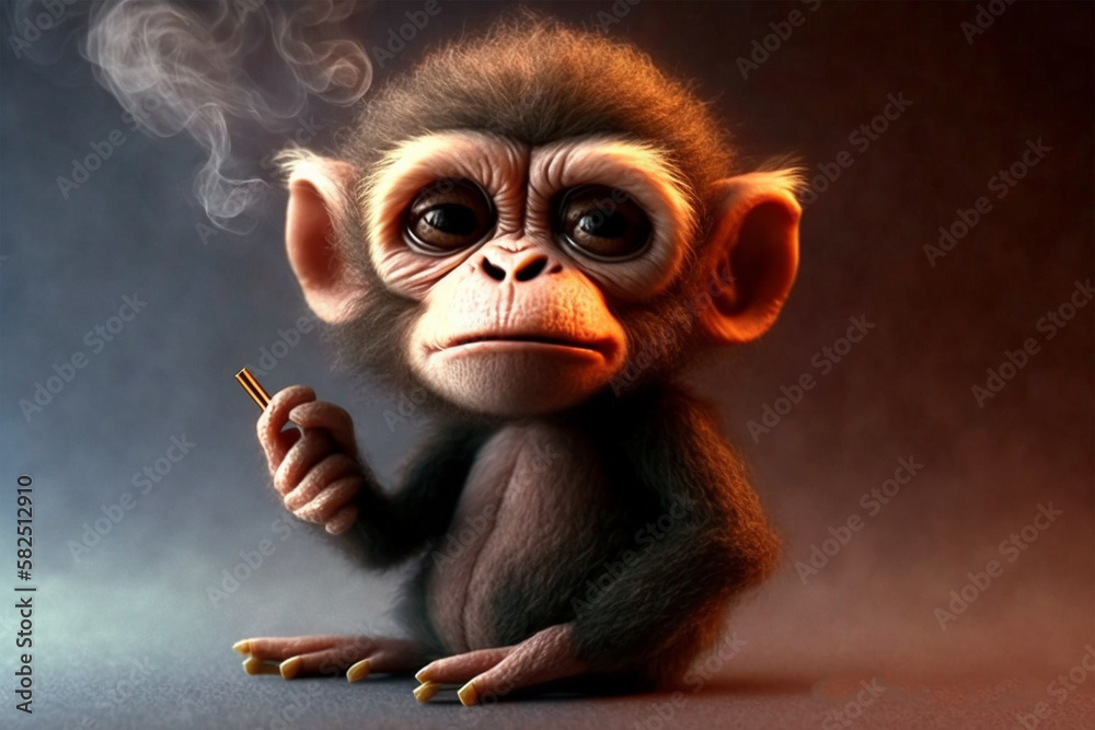 Funny Monkey Smoking