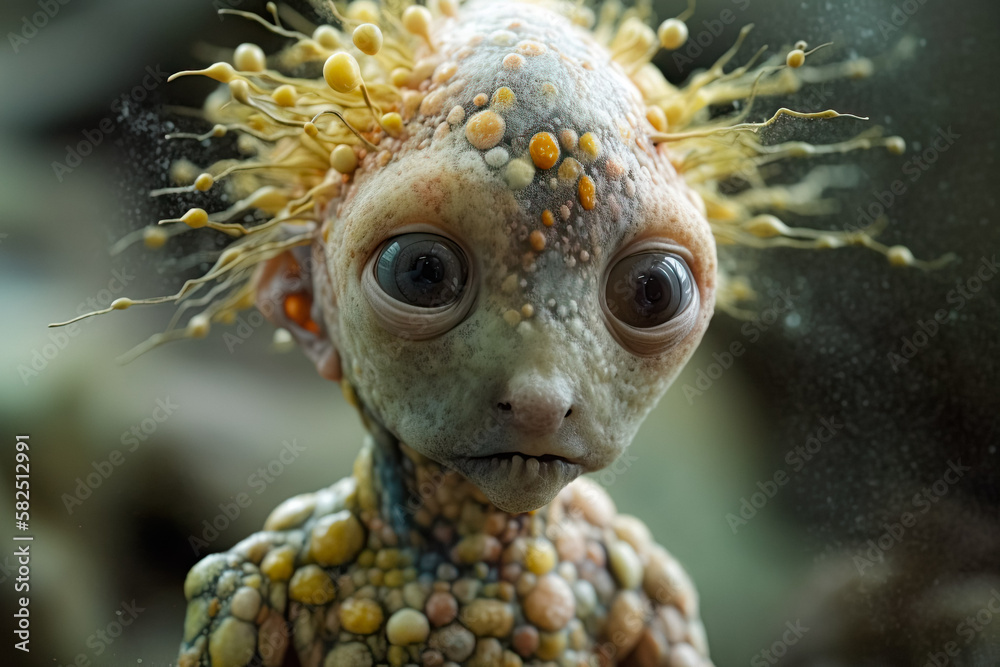 3D AI Illustration: Creepy-Cute Monster, Alien Sorcerer, Forest ...