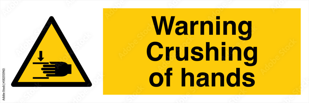 Safety Sign Marking Label Symbol Pictogram Standards Warning Crushing ...