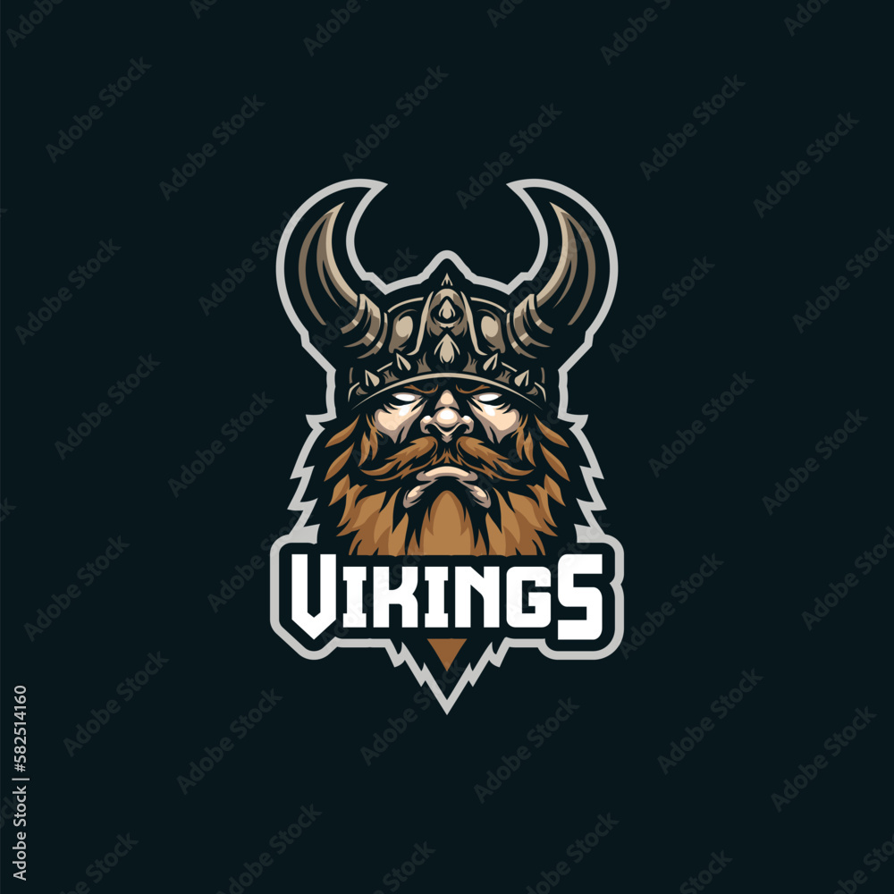 Viking mascot logo design vector with modern illustration concept style ...