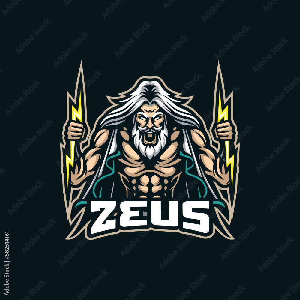 Zeus mascot logo design vector with modern illustration concept style ...