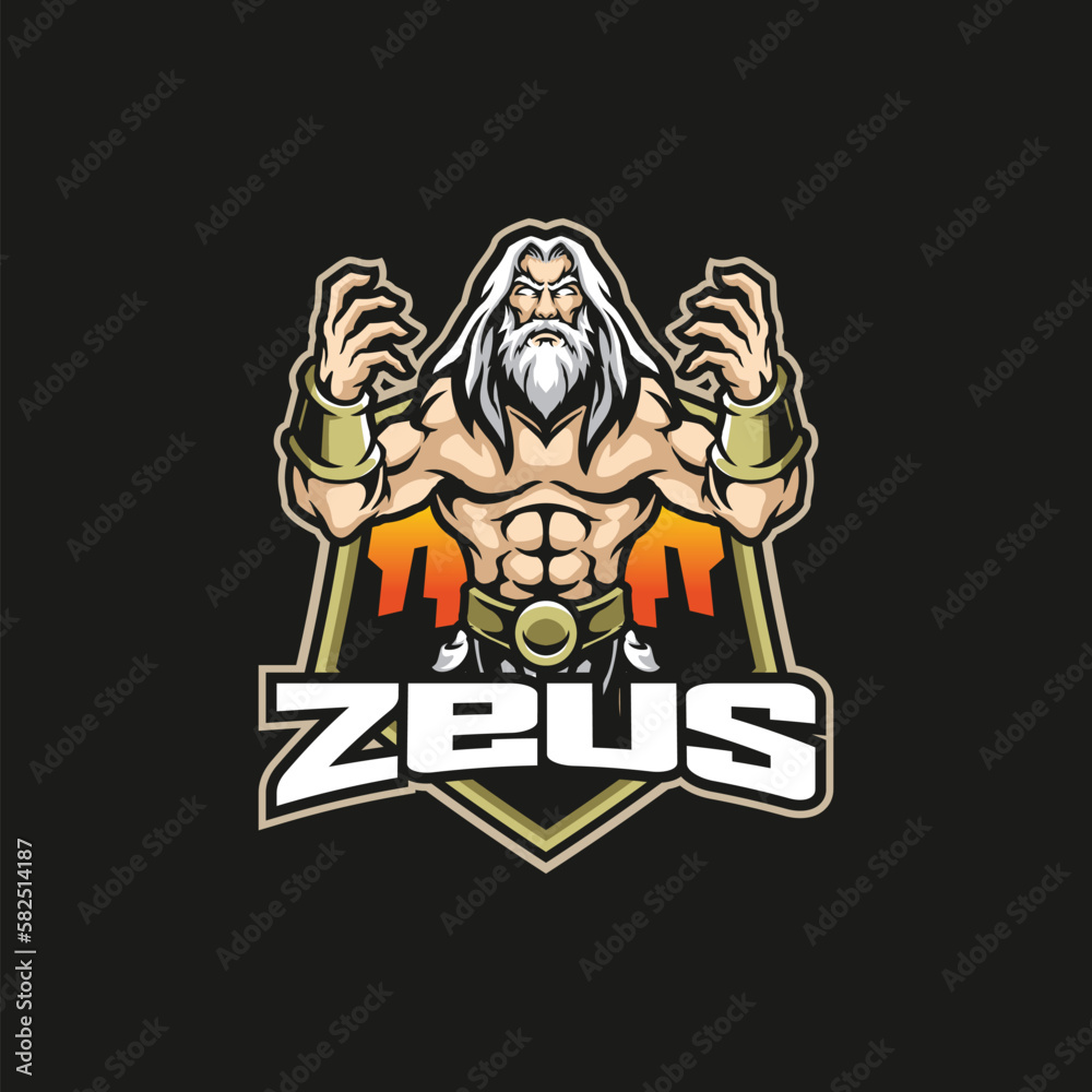 Zeus mascot logo design vector with modern illustration concept style ...