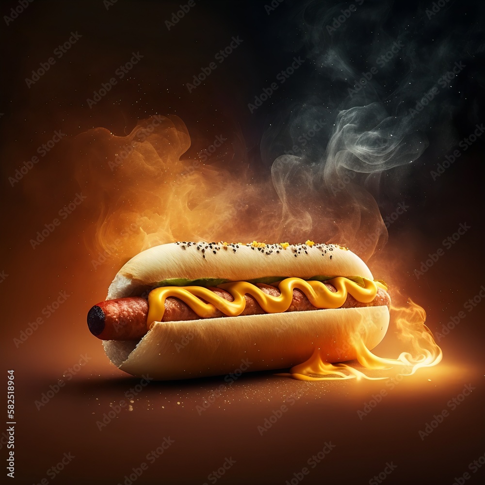 Hotdog presentation poster image Stock Illustration | Adobe Stock