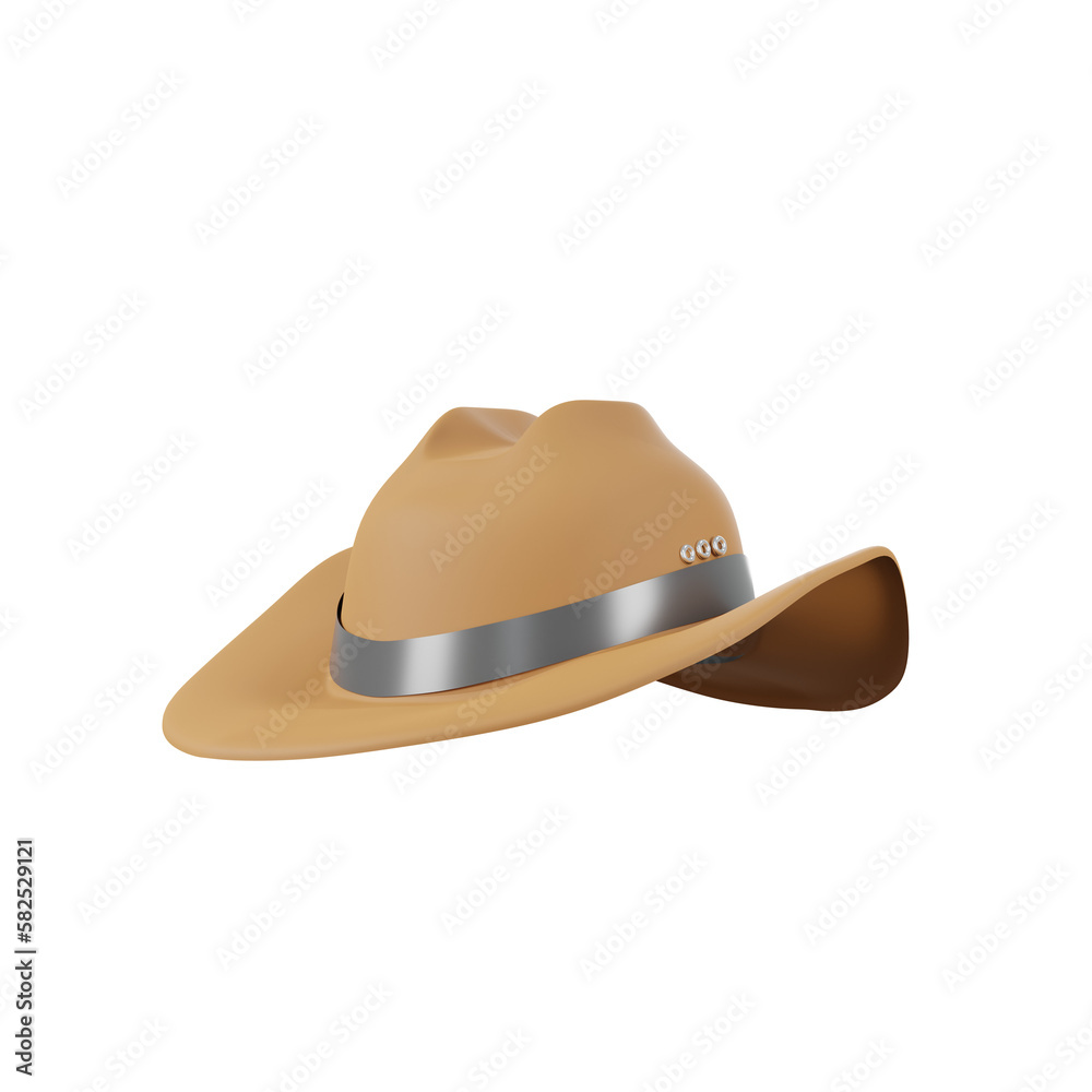 minimal cowboy hat 3d rendering Stock Illustration | Adobe Stock