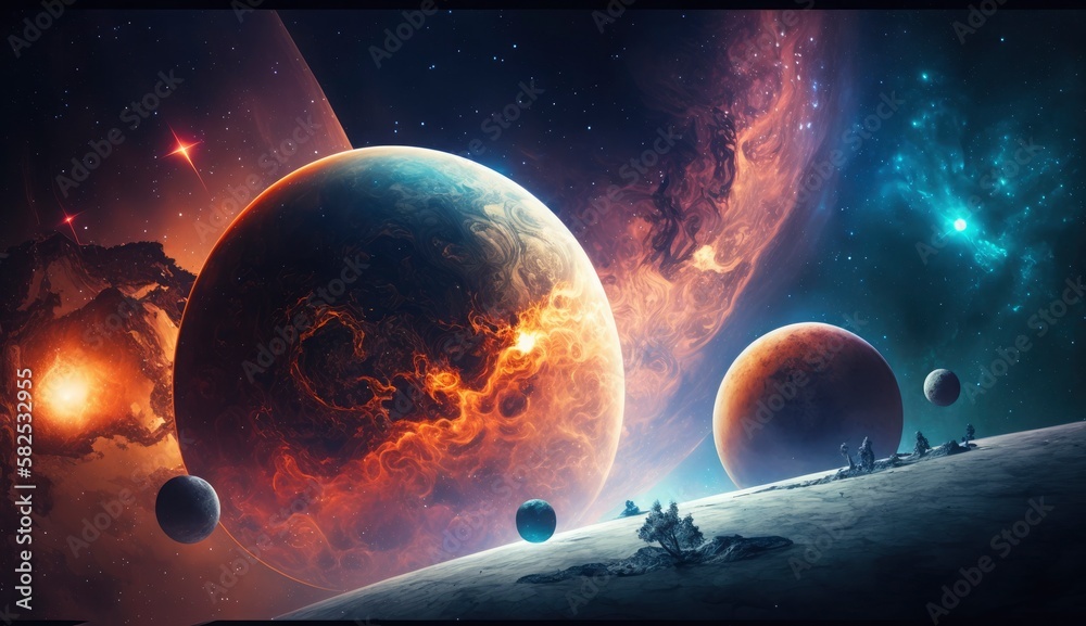 Space wallpaper banner background. Stunning view of a cosmic galaxy ...