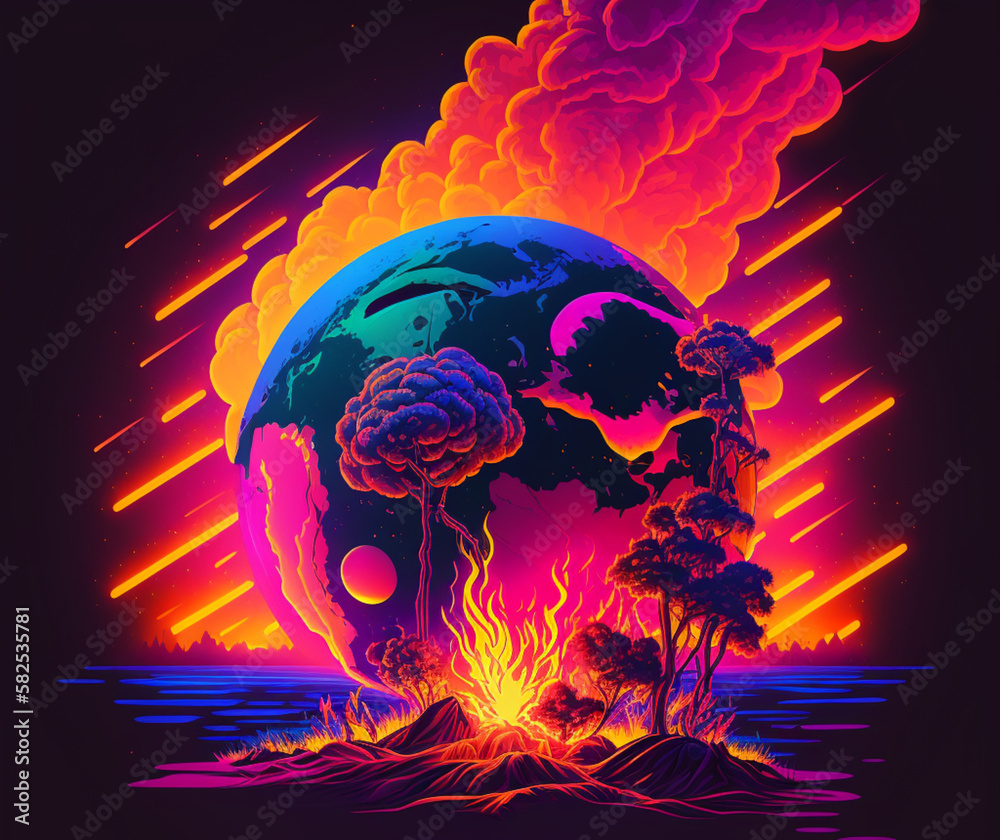 fim do mundo, planeta pegando fogo,futuro, aquecimento global, planeta ...