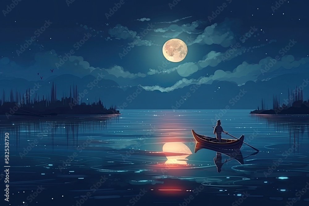 Boat Night Painting at Leigh Clanton blog