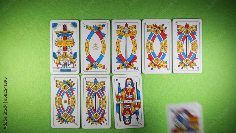 Italian playing cards, triestine deck swords suit Stock-Video | Adobe Stock