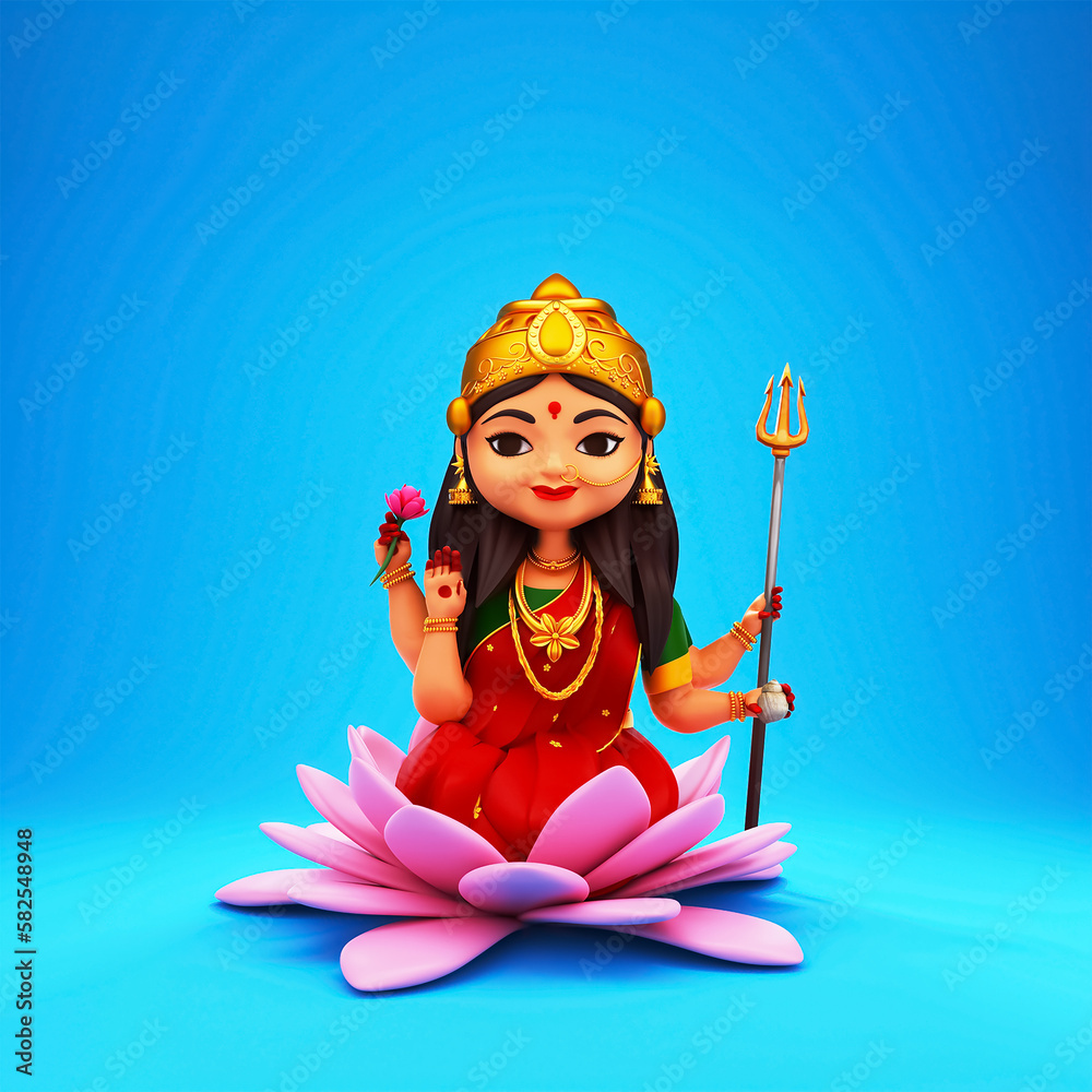 3d Illustration of the Indian Goddess of Durga for Durga Pooja Festival ...