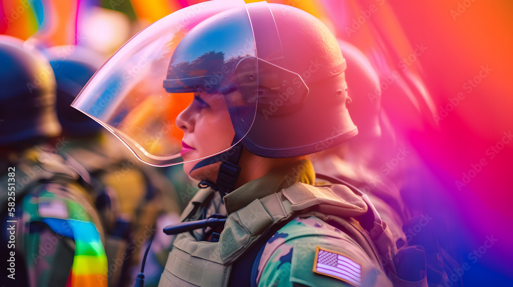 LGBT pink army soldiers Stock Illustration | Adobe Stock