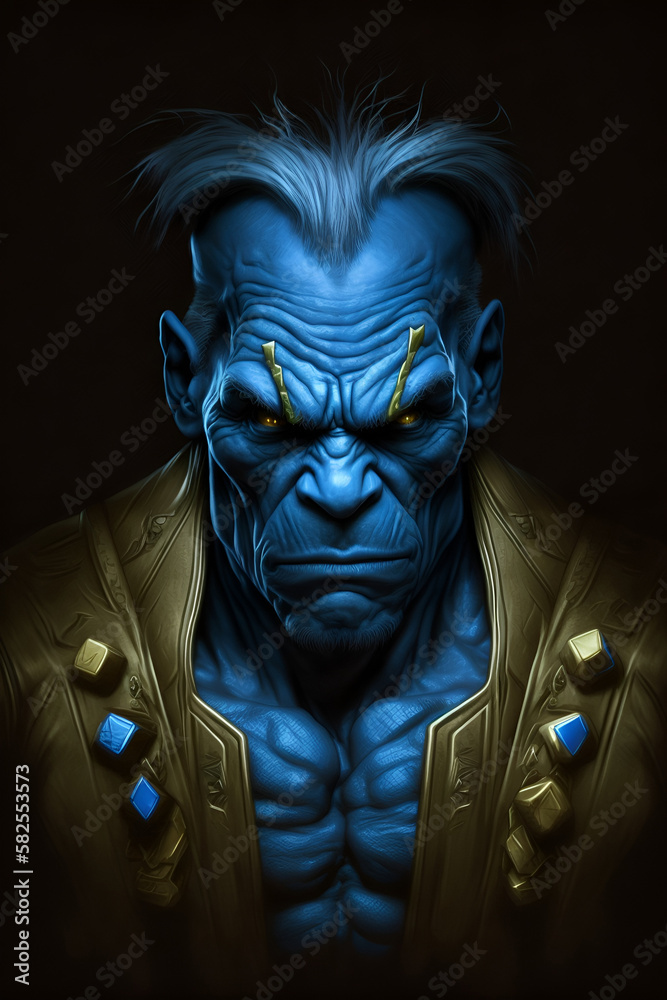 Concept art illustration of a humanoid alien from another galaxy ...