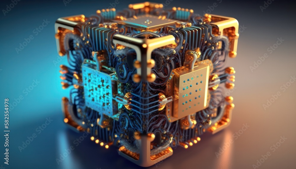 Quantum computing algorithms cryptography high tech background concept ...