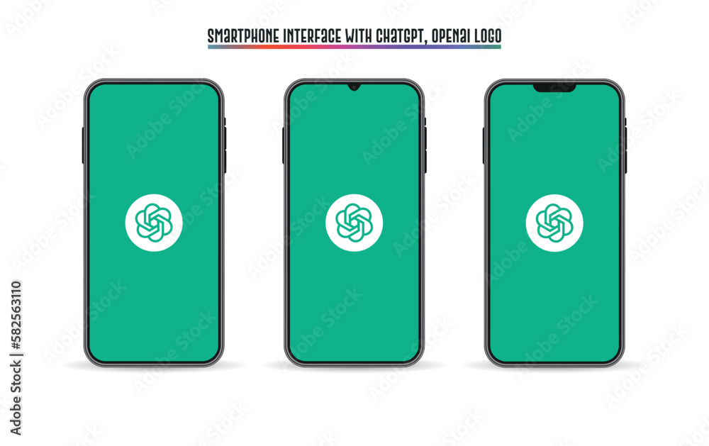 Smartphone interface with OpenAI, ChatGPT logo icon, Stock Vector ...
