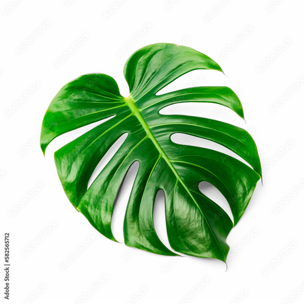Isolated Monstera deliciosa on white background Generative AI Stock ...