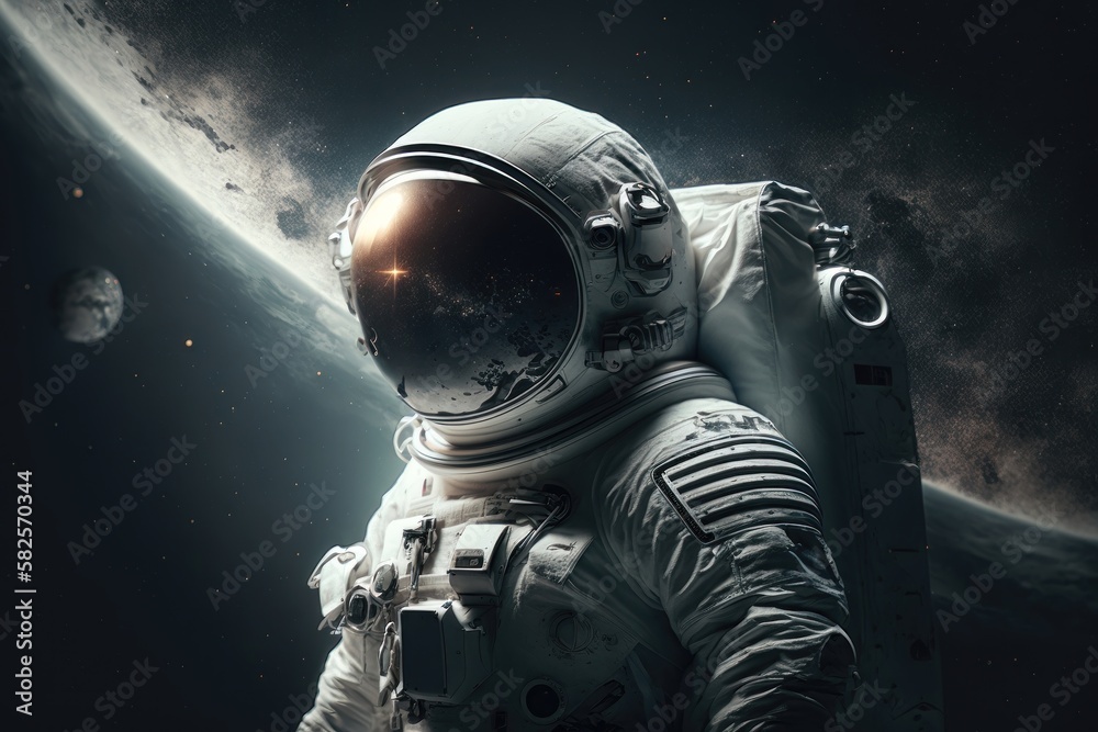 Astronaut in space, no face. AI generated Stock Illustration | Adobe Stock