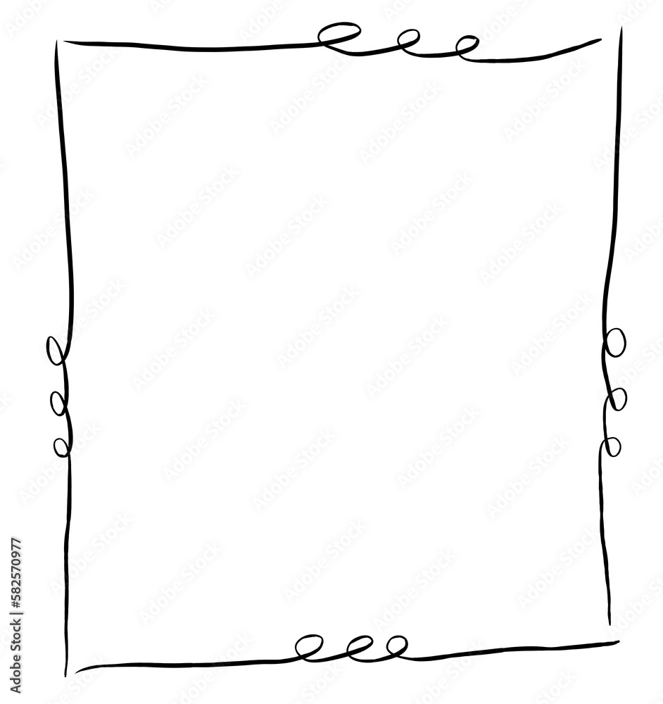 simple frame with curls Stock Illustration | Adobe Stock