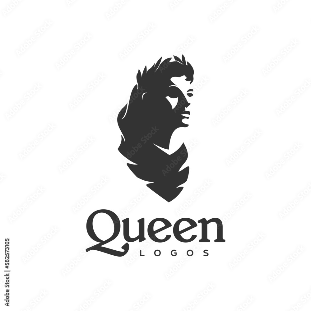 greek queen silhouette logo,ancient greek woman illustration design ...