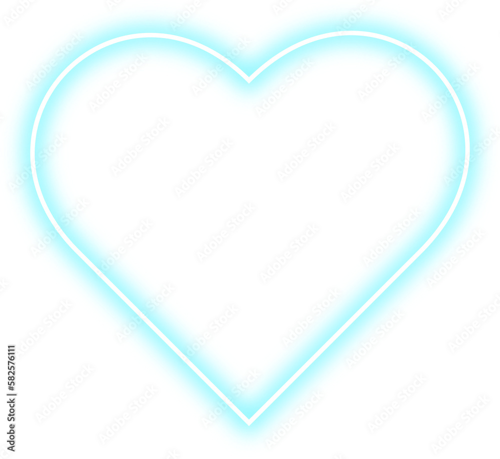 blue neon heart Stock Illustration | Adobe Stock