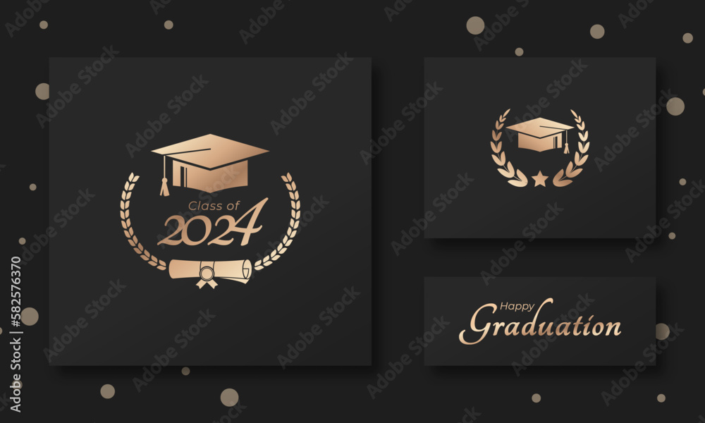 Class of 2024 Year Graduation of Decorate Congratulation with Laurel ...