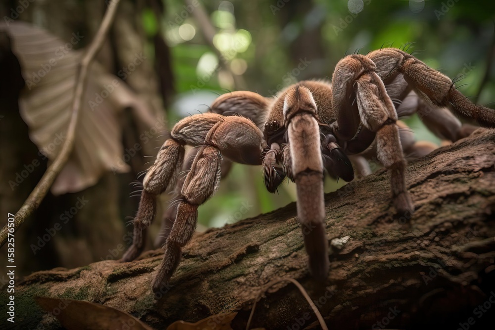 Imposing Goliath Birdeater Waiting in Ambush in the Amazon Rainforest ...