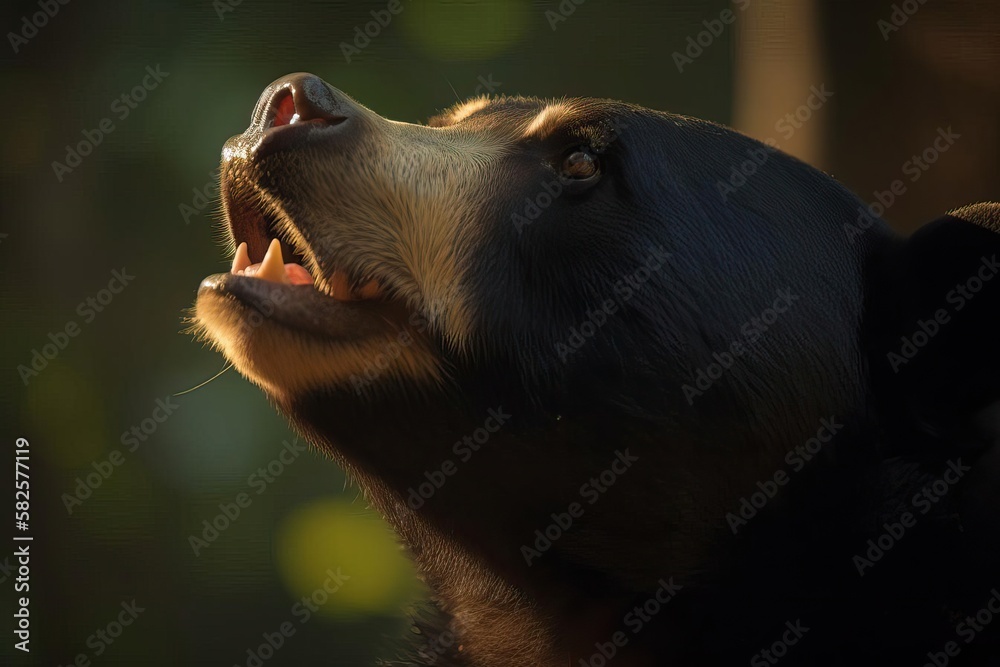 Curious Sun Bear Exploring the Southeast Asian Rainforest, created with ...