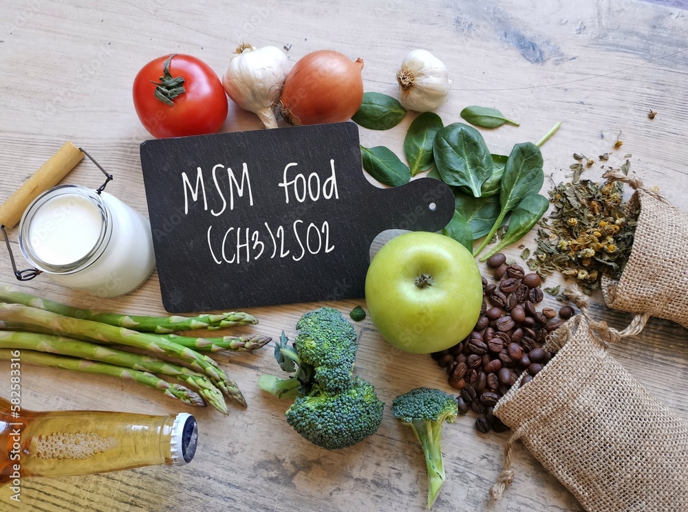 Foods high in methylsulfonylmethane with chemical structural formula of ...