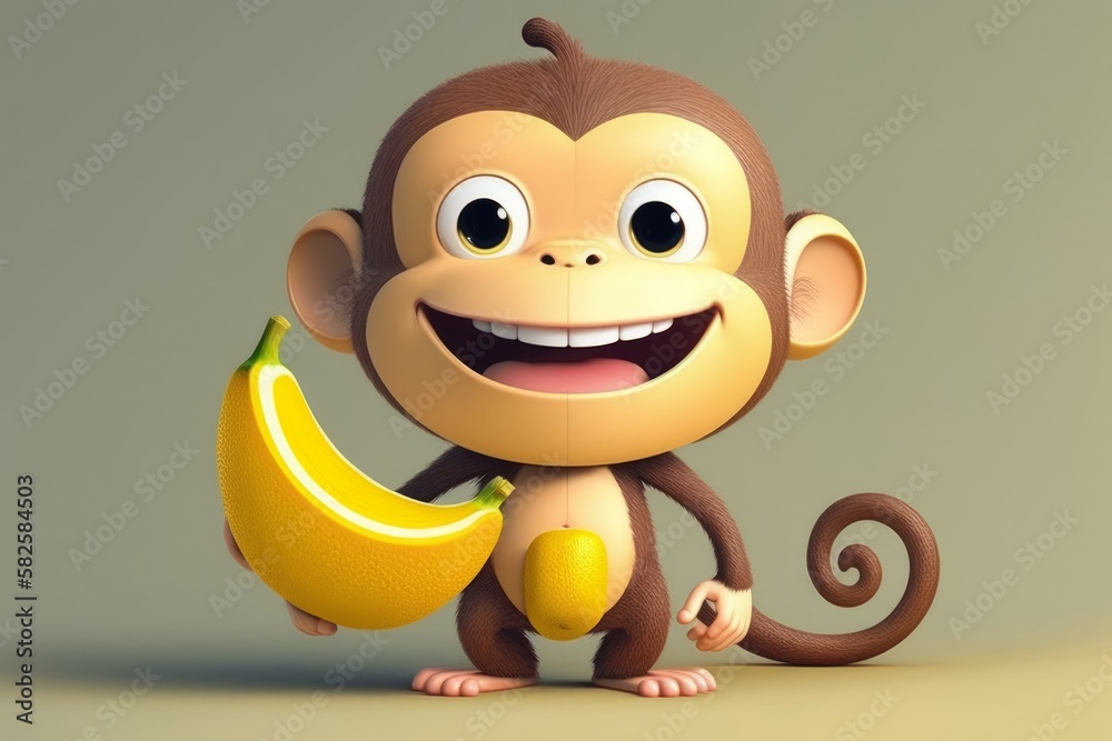 Meet the Super Happy Monkey, a Funny and Cute Pixar Style Cartoon ...