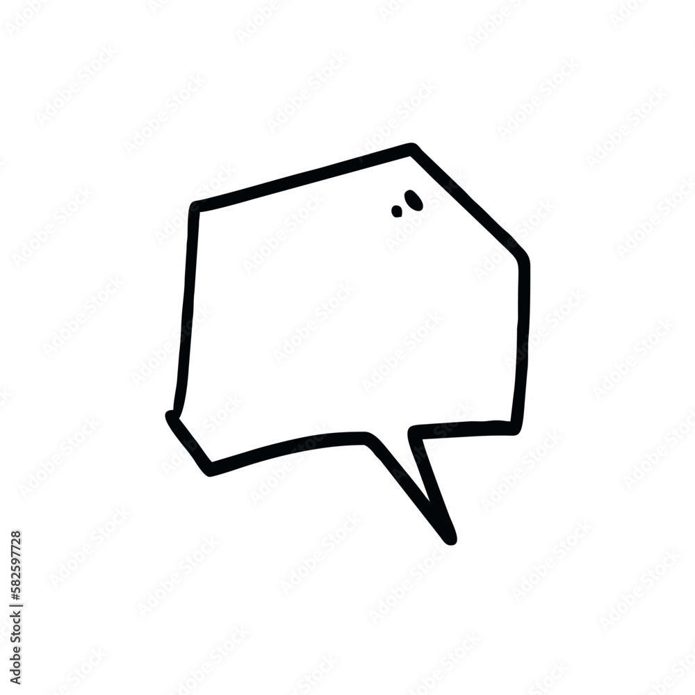 Vector Illustration of Hand drawn Bubble Chat in Doodle art style Stock ...