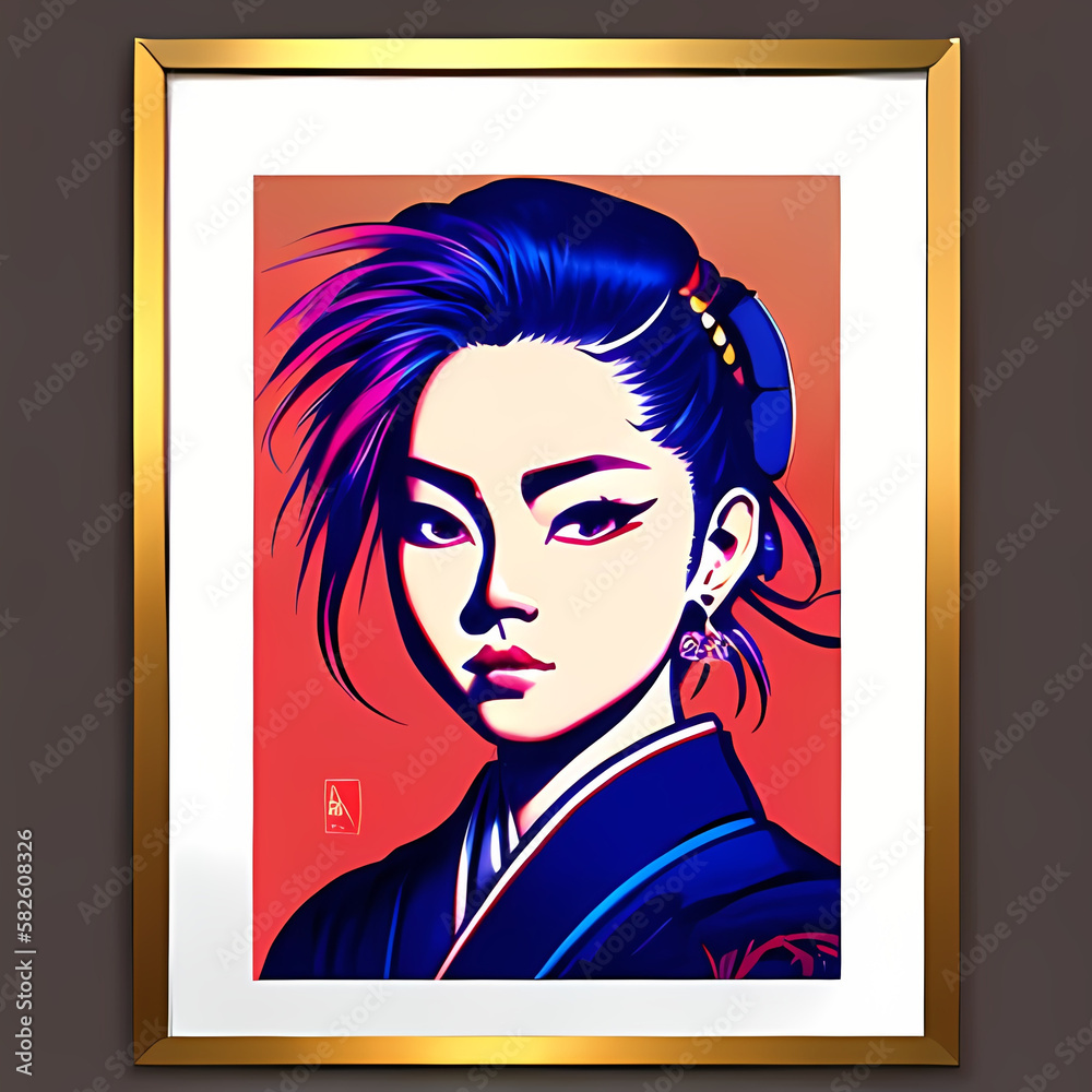 pop art japan character. intricate high detail, dramatic, very dark ...