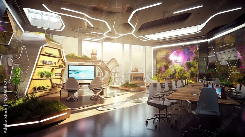 Innovative Workspaces: A Glimpse into the Futuristic, Bright, and ...