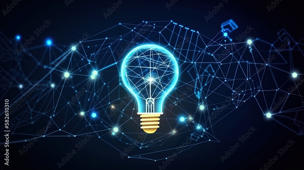 Blockchain Illumination A Polygonal Light Bulb Concept On A
