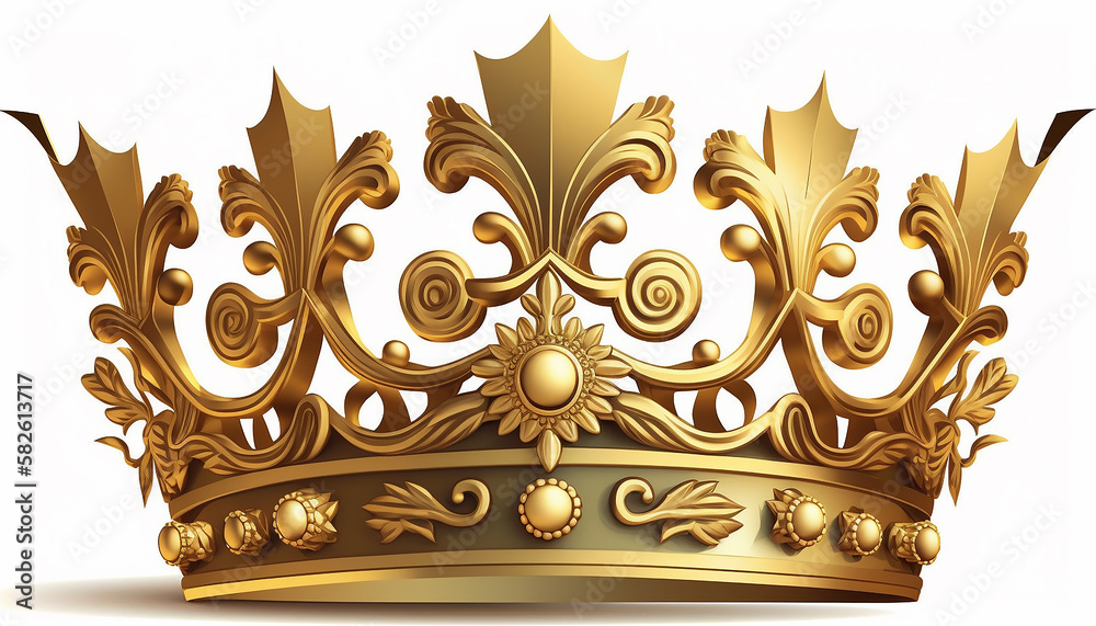 Gold royal gold crown isolated on white background, Generative AI Stock ...