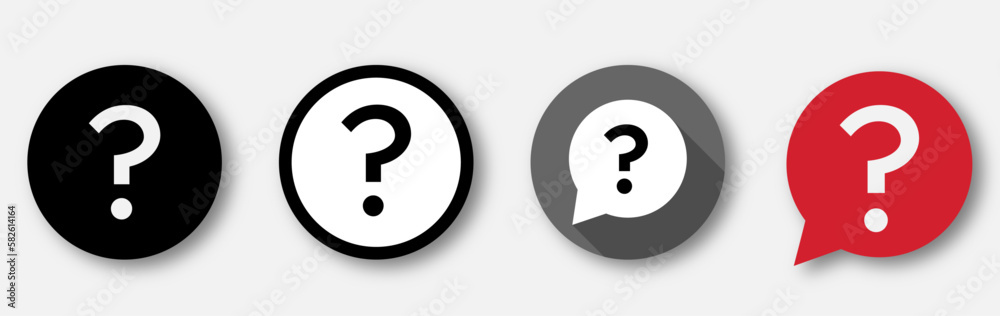Question mark vector icons set Stock Vector | Adobe Stock