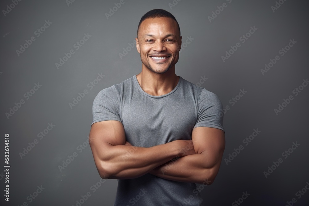 Young black sport coach entrepreneur posing fierce and powerful, is ...