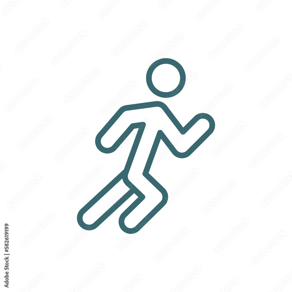 Vecteur Stock stick man running icon. Thin line stick man running icon ...