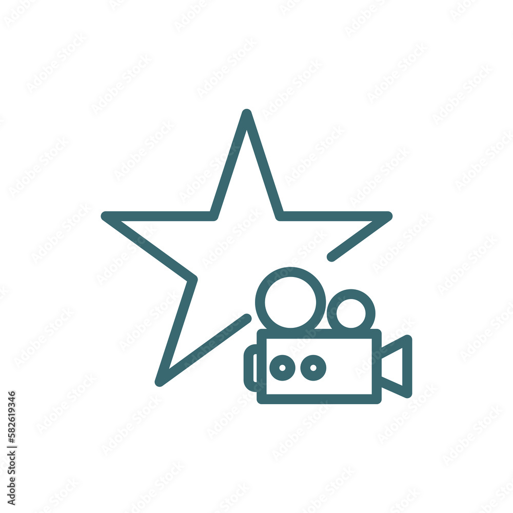 famous cinema star icon. Thin line famous cinema star icon from cinema ...