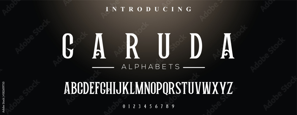 Vetor de GARUDA luxury minimalist geometric sans serif vector font ...