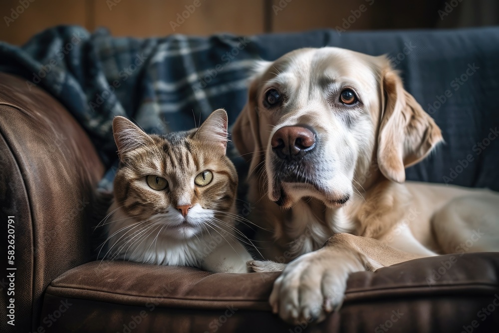 Cat And Dog Cuddling