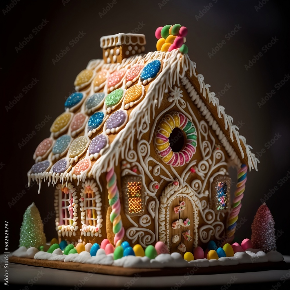 City made of gingerbread buildings like beautifully decorated Christmas ...