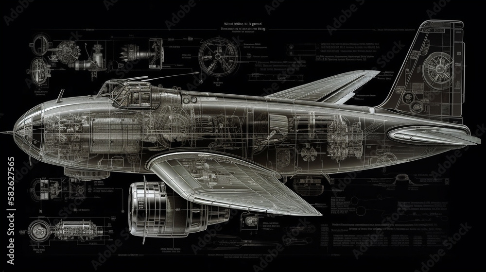 fighter jet design drawing, jetplane sketch, hand-drawn plane drawing ...