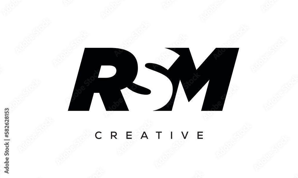RSM letters negative space logo design. creative typography monogram ...