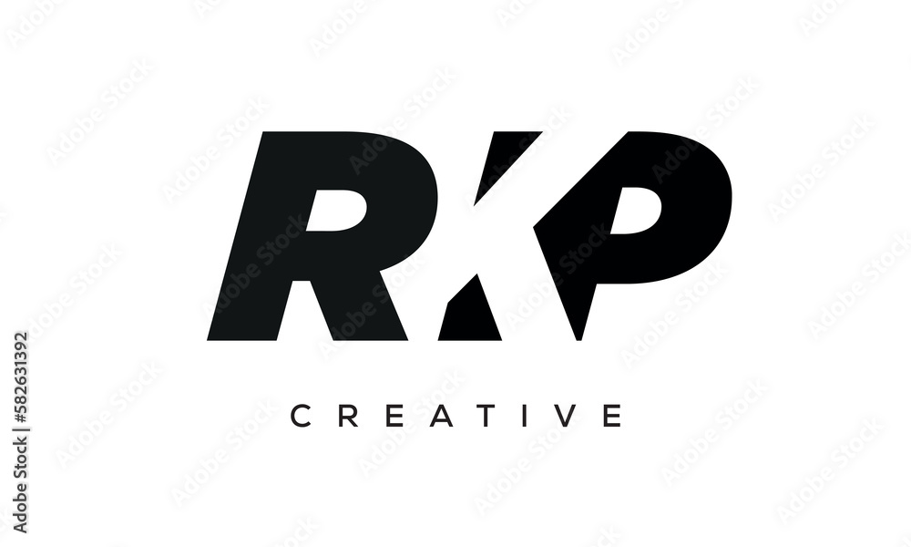 RKP letters negative space logo design. creative typography monogram ...