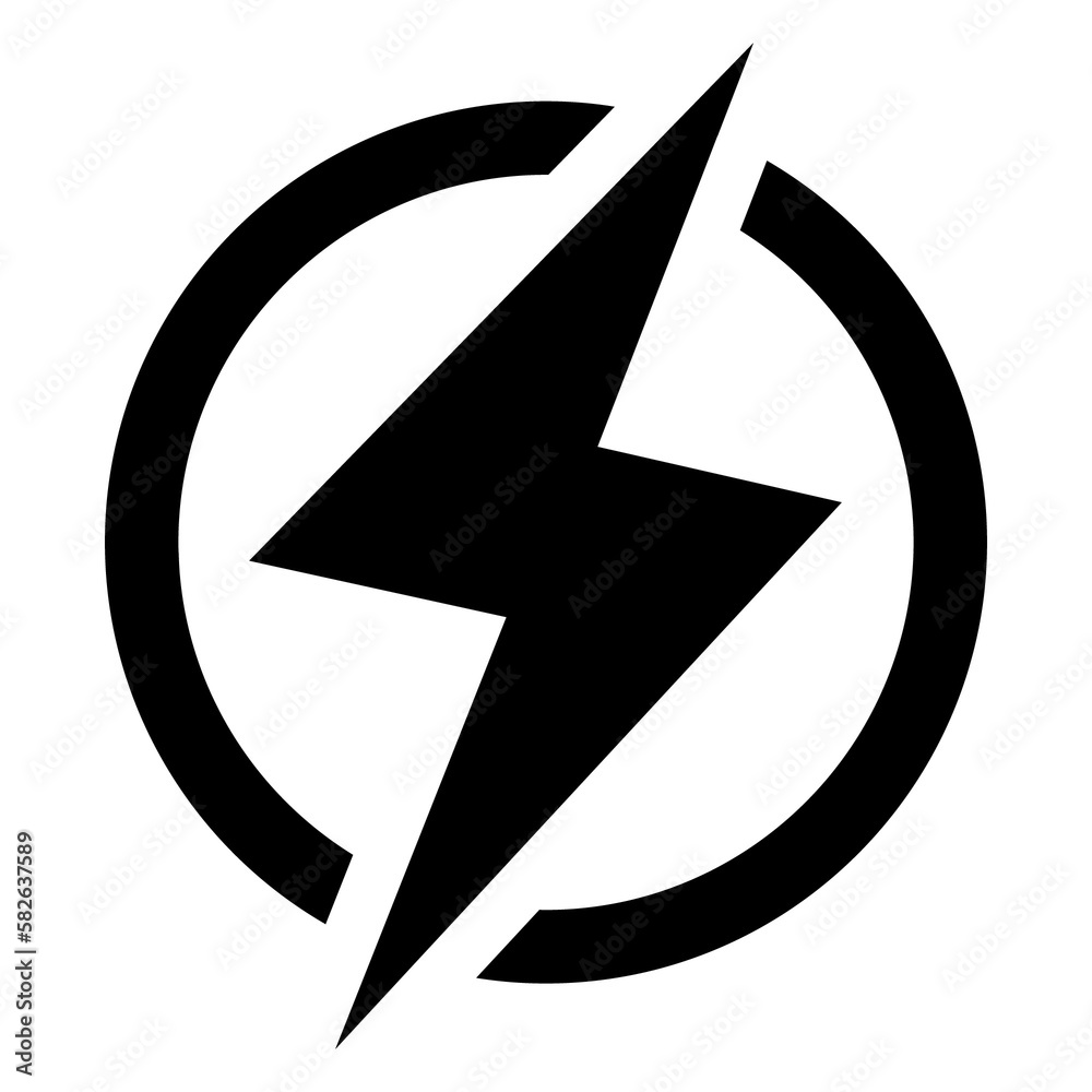 lightning bolt icon PNG image Stock Illustration | Adobe Stock