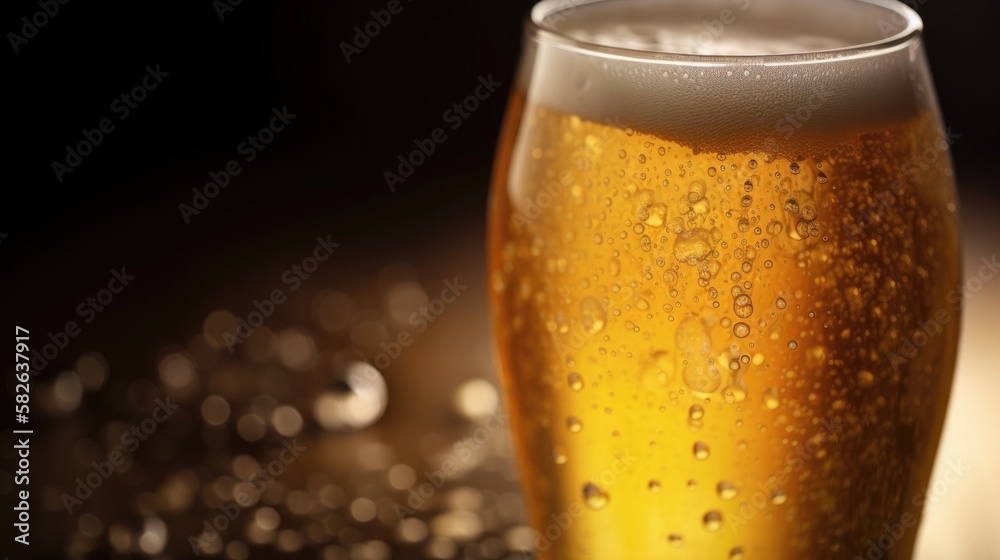 Refreshing Frosty Drought Beer with Droplets Background for Your Next ...