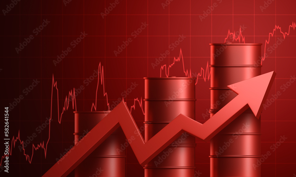 Growth crisis arrow oil graph stock market business chart industrial ...