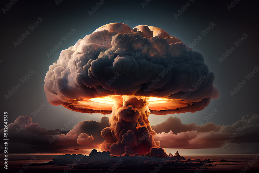 Tsar Bomba mushroom cloud (nuke). Generative Ai Stock-Illustration | Adobe Stock