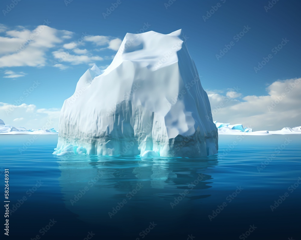 Realistic 3D model of an iceberg Stock Illustration | Adobe Stock